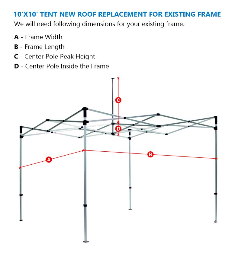 Custom 10x10 Express Canopy Replacement Top Onlying